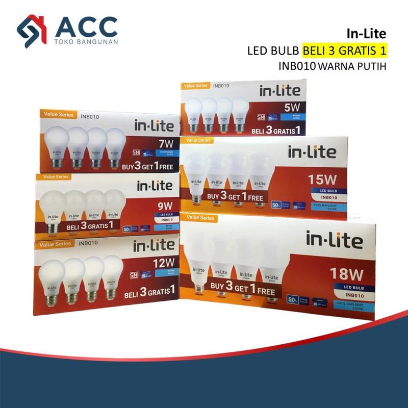INLITE INB010 VALUE SERIES LED BULB 5W 7W 9W 12W 15W 18W PAKET - Shop ...