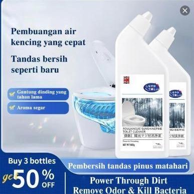(500g)*3 bottles Toilet Cleaner Heavy Duty Stain Remover Pencuci ...