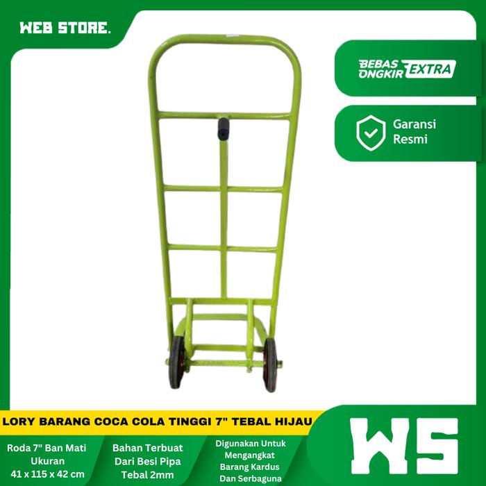 Jual Trolley Barang Lory Coca Cola Lori Barang Serbaguna Roda 7" Tebal ...