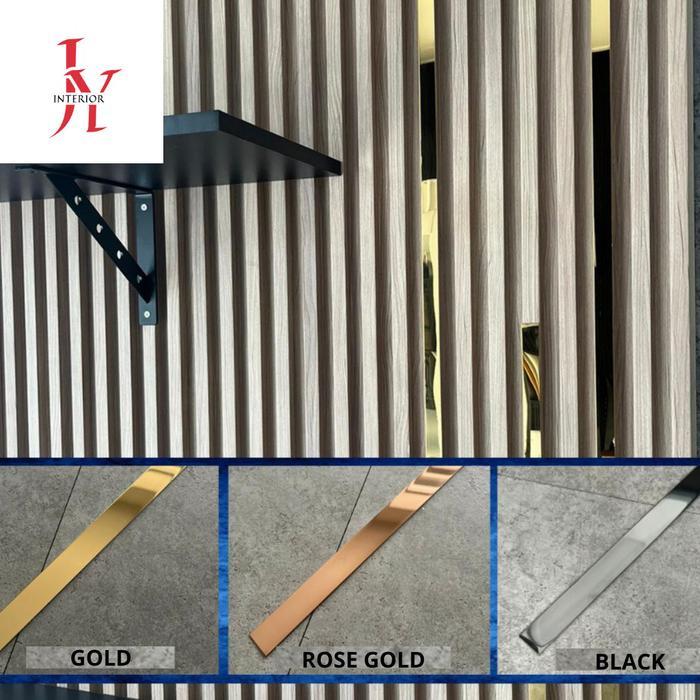 Jual BERKUALITAS Lis Stainless Gold Ukuran Terlengkap Aksesori WPC List ...