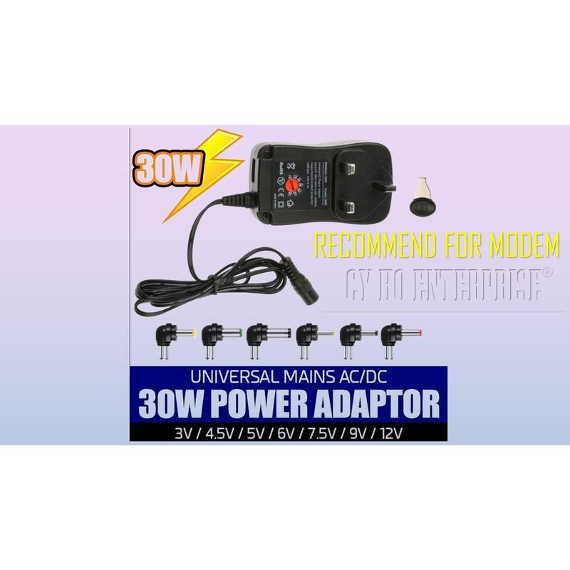 Universal 3 pin UK wall Plug Adapter ( Special for Any Streamyx Modem ...