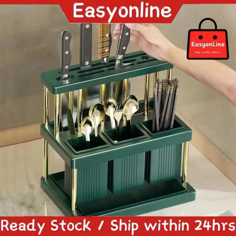 Kitchen Rack Cutlery Chopstick Drainer Holder Rak Pisau Rak Dapur ...