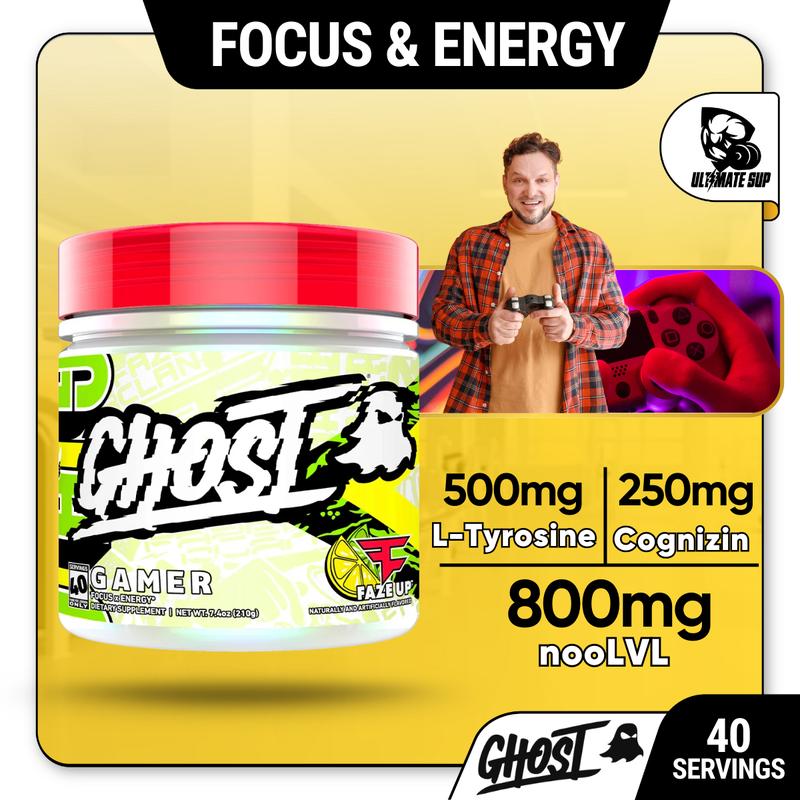 GHOST, Gamer, Energy and Focus, Natural Caffeine, Enhance Endurance ...