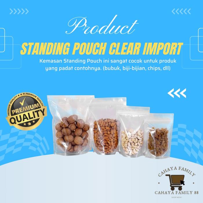 Jual Plastik Standing Pouch Clear Import Ziplock Transparant Kemasan ...