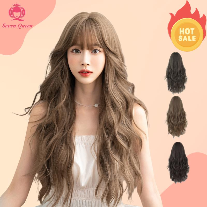 "Seven Queen" Wig 68cm long curly wavy full headgear fluffy natural ...
