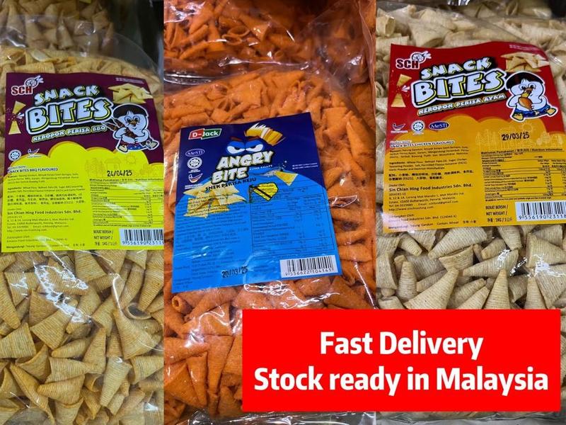 300G/1KG Angry Bite/Snack Bites Keropok Perisa BBQ/Ayam/Cheese/Cili ...