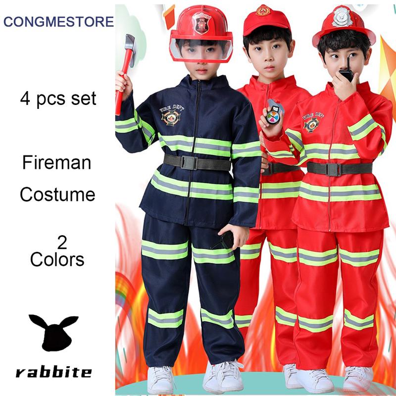 Full Set Bomba Baju Kerjaya Kanak-kanak Firefighter Cosplay Fireman ...