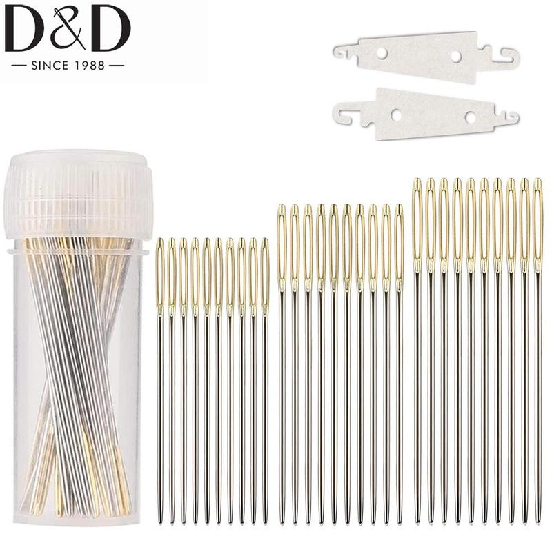 32Pcs/set Hand Stitching Needles with 2pcs Metal Threader Large ...