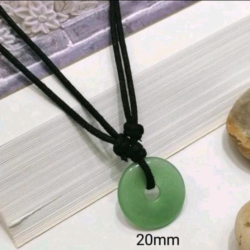 20mm Jade Donut Pendant For Good Luck With Black Cord String - TikTok ...
