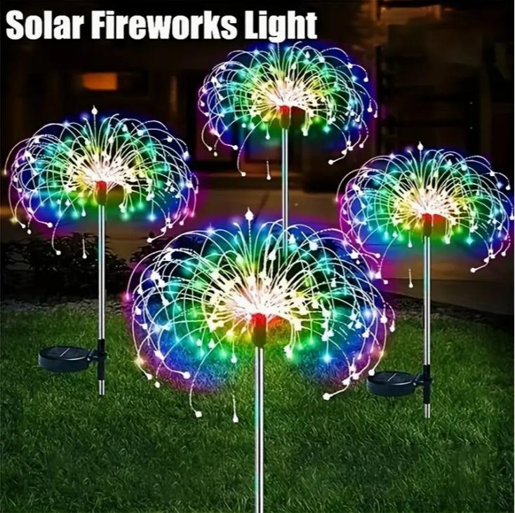 Lampu Taman Suria, 200LED, Lampu Bunga Api Suria, Mod Pencahayaan ...