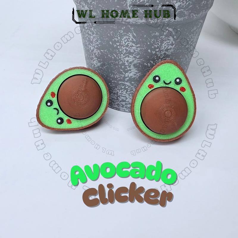 Fidget Toy Avocado Clicker Keychain – Cute Stress Relief Device ...