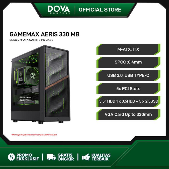 Jual Gamemax AERIS 330 MB Black M-ATX Gaming Case - Jakarta Pusat ...