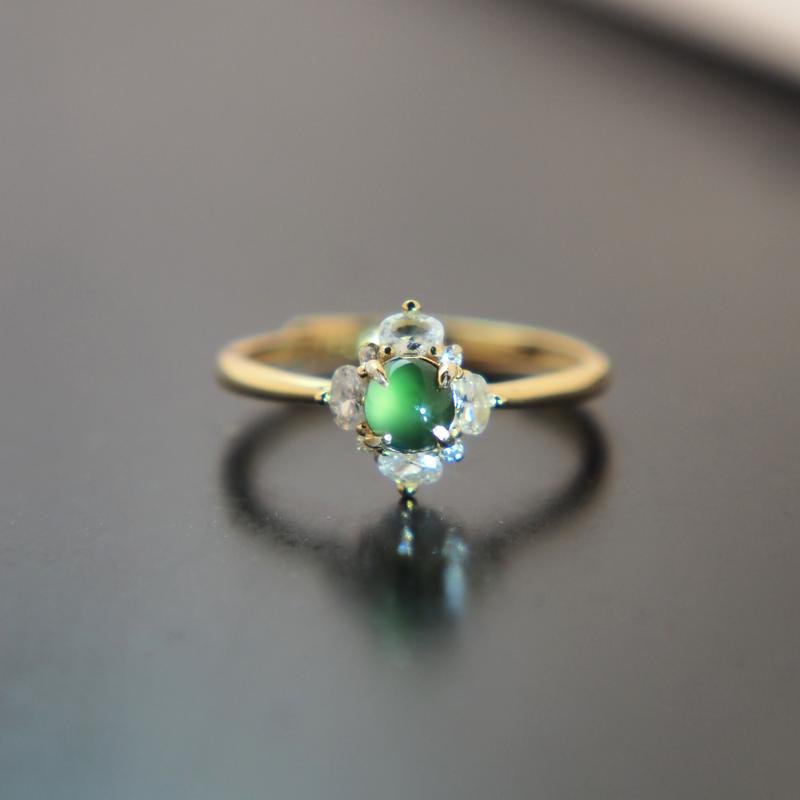 925 Silver - Inlaid Natural Jadeite Adjustable - Band Women' - TikTok ...