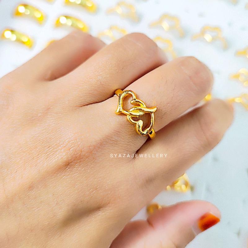 NEW - Double Love Ring Gold Plated Rings - TikTok Shop Malaysia