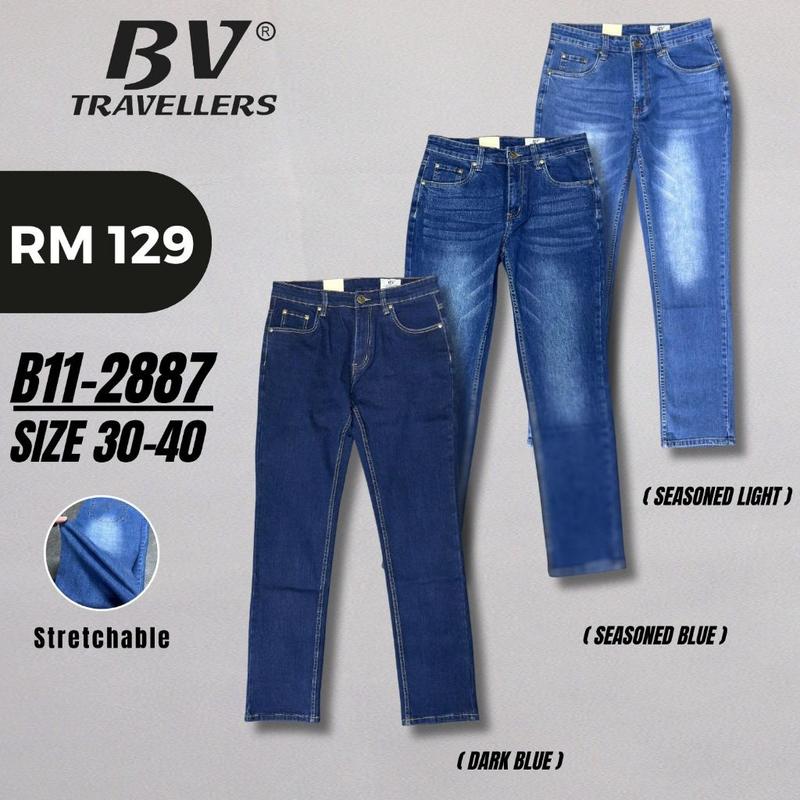 BV Travellers Men's Stretchable Straight Cut Jeans Long Pant - TikTok ...
