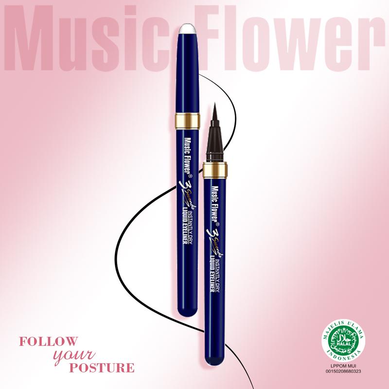MUSIC FLOWER 3 Seconds Instantly Dry Liquid Eyeliner Pen, 3 saat ...