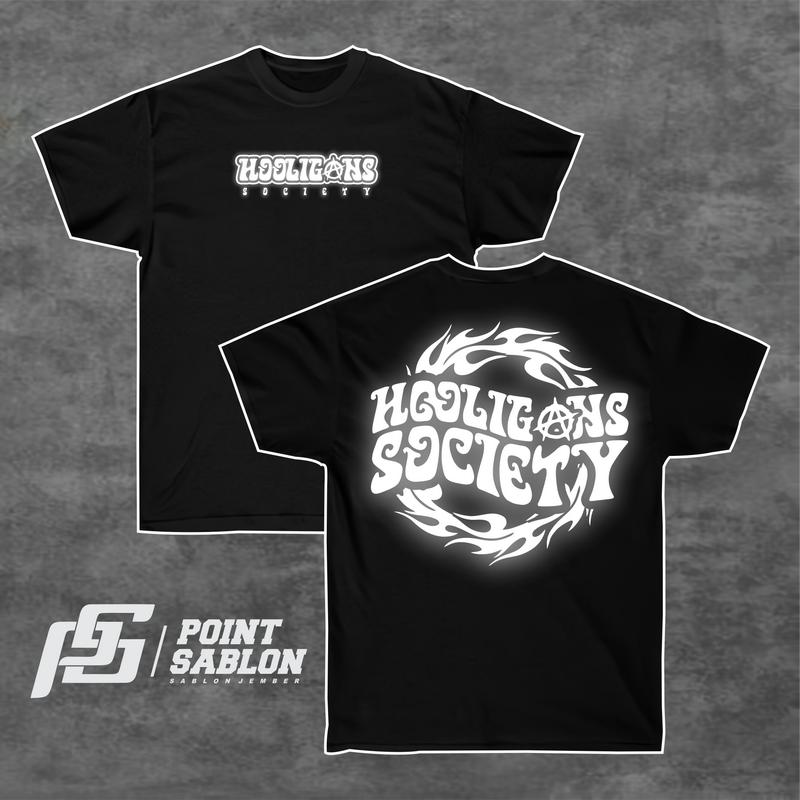 Kaos HOOLIGANS SOCIETY VOL. 7 sablon reflective menyala - Shop | Tokopedia