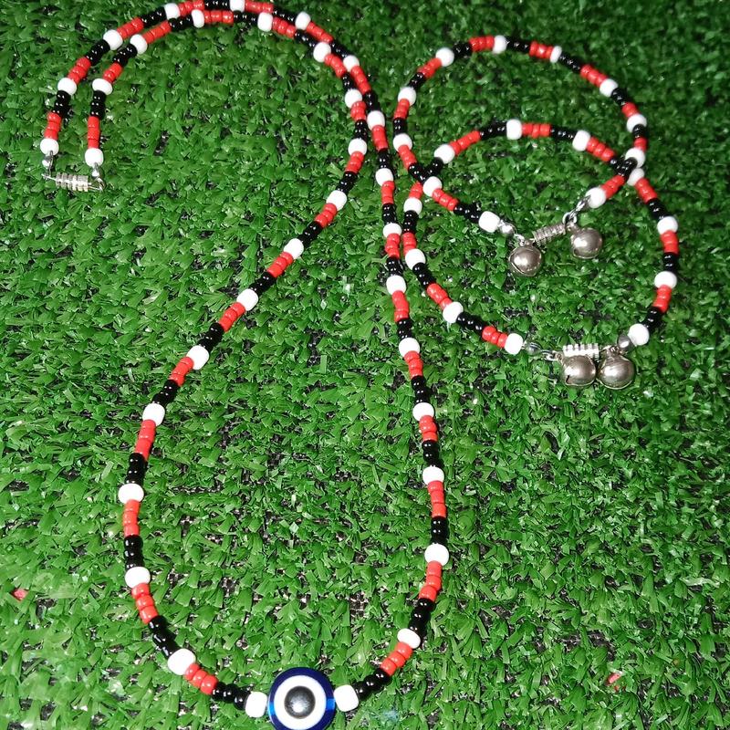 JMD HANDMADE Evil Eye Paal Mani Neck Chain And Paal Mani Leg - TikTok ...