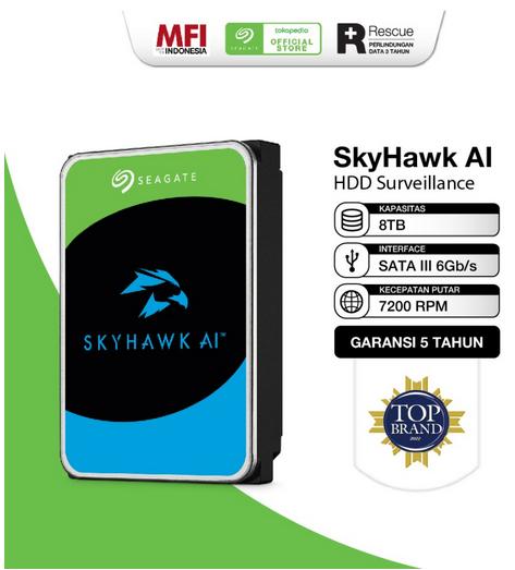 Promo Seagate SkyHawk AI HDD / Hardisk Surveillance 8TB SATA 7200RPM ...