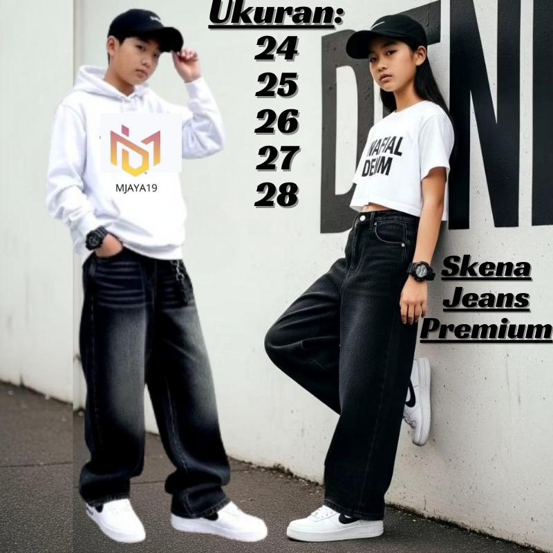 Skena Jeans Premium Celana Gombrong Unisex Anak Laki Perempuan 8-18 ...