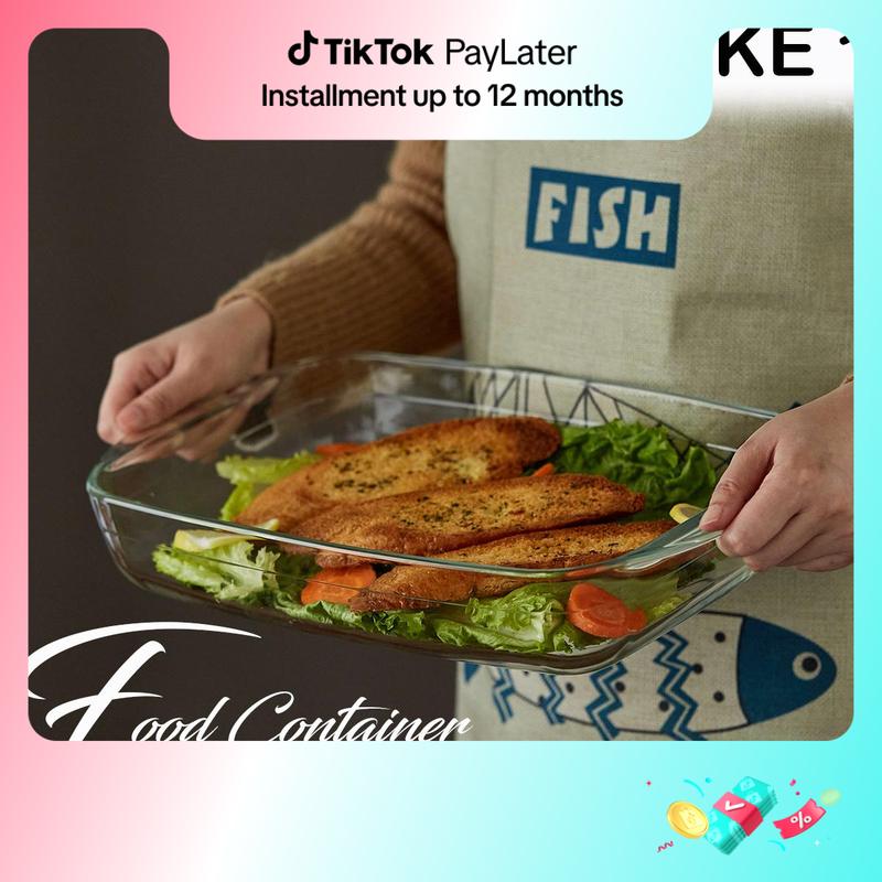 Locaupin BUY 1 TAKE 1 Clear Dish Plate Baking Glassware Microwave ...