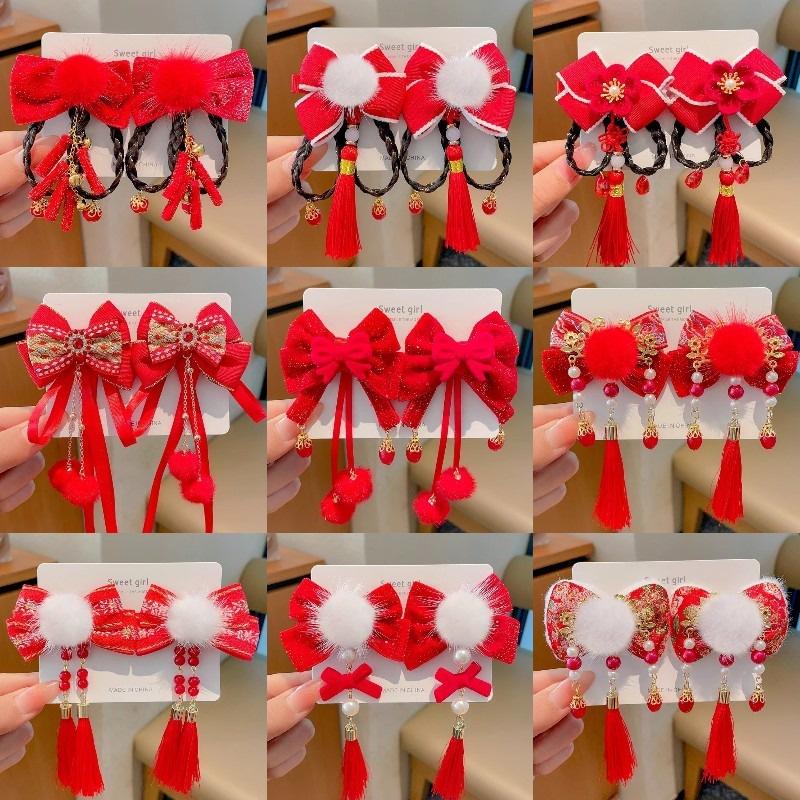 Klip Rambut Tahun Baru, Set 2pcs, Untuk Kanak-kanak, Tema Pesta ...