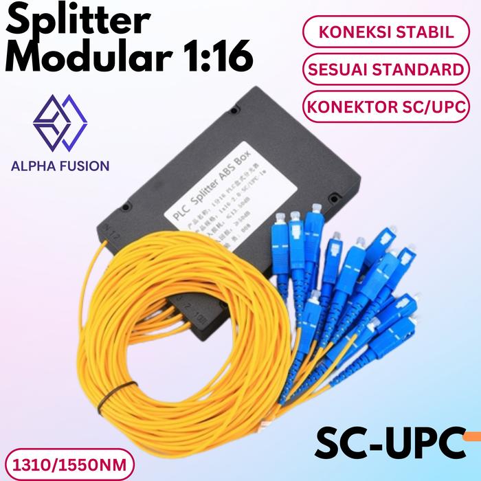 Jual Passive Splitter Modular 1:16 SC/UPC Pasif Spliter 3.0mm Kuning 1/ ...
