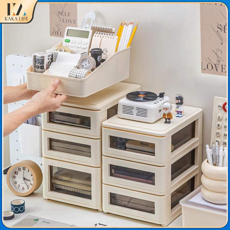 KAKA 3/2 Tier Desktop Drawer Organiser Transparent Stationer - TikTok ...