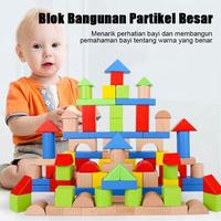 Promo Mainan Blok Bangunan 100Pcs Kayu Building Blocks Set Mainan ...