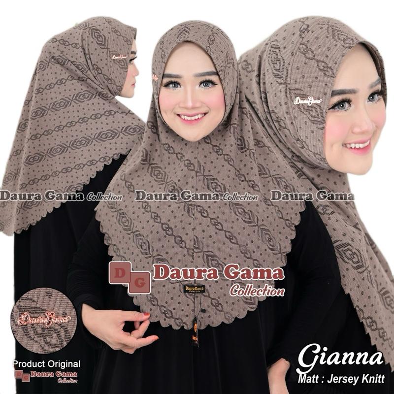 Rizkihijab- Gianna bergo pad busa antem knit lasercut jilbab - Shop | Tokopedia