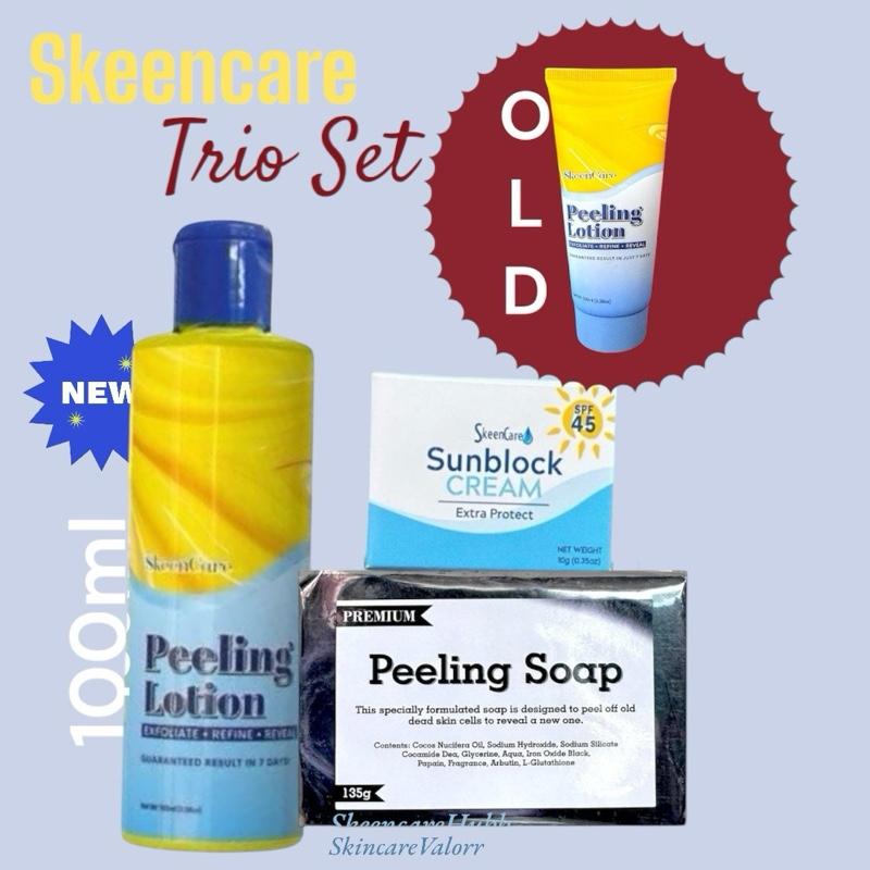 TRIO set Skeencare (peeling lotion+peeling soap+sunblock cream ...