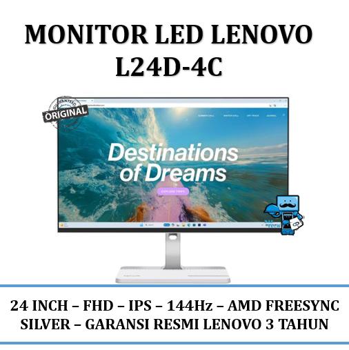 Jual Monitor Lenovo L24D-4C 24 inch IPS FHD 1080P Ergonomic Speaker USB ...