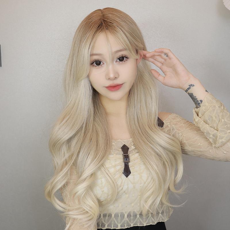 Rambut Palsu Sintetik, Kiub Rambut, Berambut Perang Muda, Keriting ...