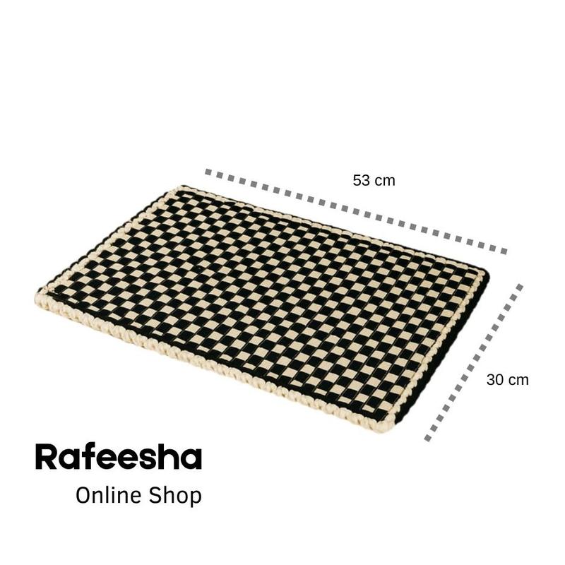 Rafeesha Keset Anyam Kain Perca Tebal Premium 30x53cm Anti Slip Motif ...