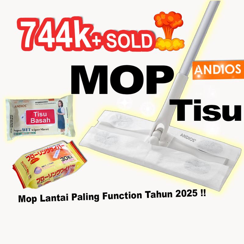 Mop Tisu Pakai Buang Wet Dry Wipe Tissue Wipes Kertas Pengelap - TikTok ...