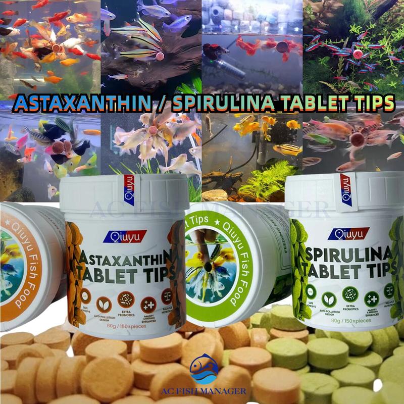 Qiuyu Tablet Tips Spirulina/Astaxanthin Tablets Small fish food ...