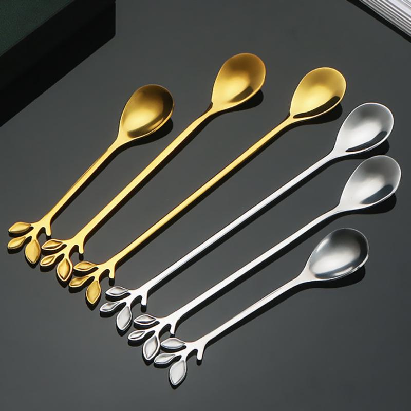 High Quality Stainless Steel Water Cup Stirring Spoons Leaf Shape ...