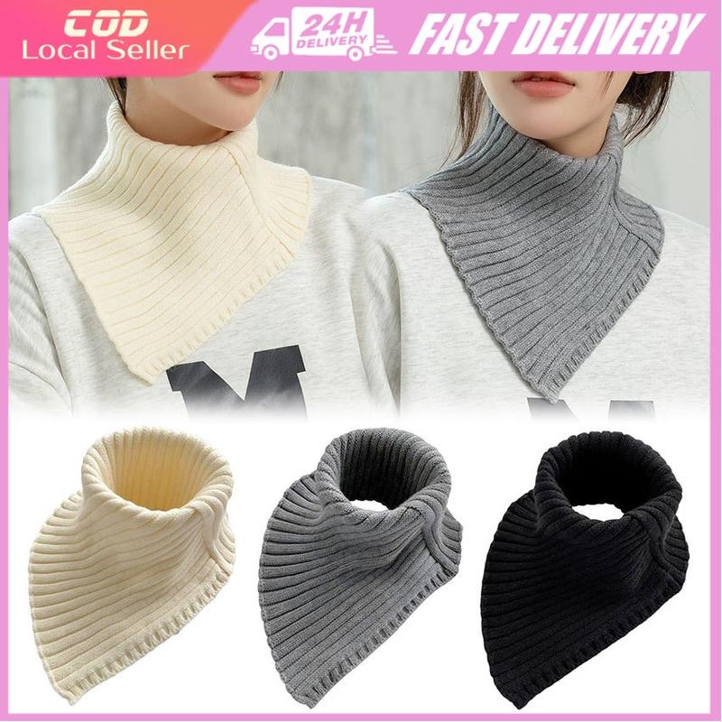 Women Scarf Outdoor Warm Neck Warmer Knitted Fake Collar Sof - TikTok Shop Malaysia