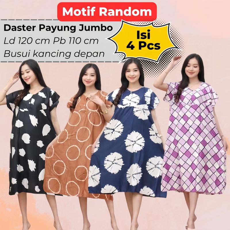 Paket Hemat Daster Payung Jumbo Rayon isi 4 pc Ksm (maks BB - Shop ...