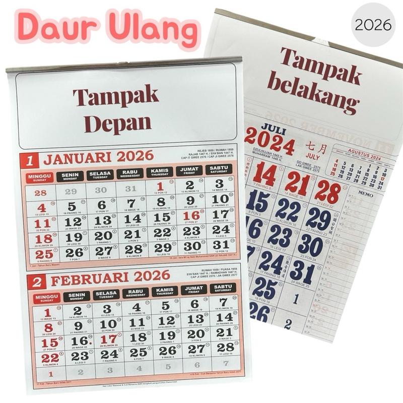 Kalender Dwibulan Tahun 2026 Daur Ulang - Shop | Tokopedia