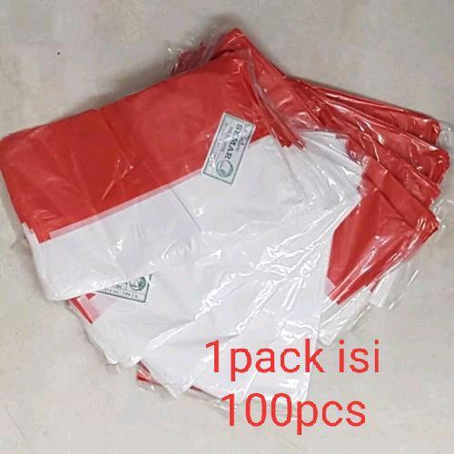 Bendera Indonesia Merah Putih Plastik Isi (100pcs) / tali woll - Shop ...