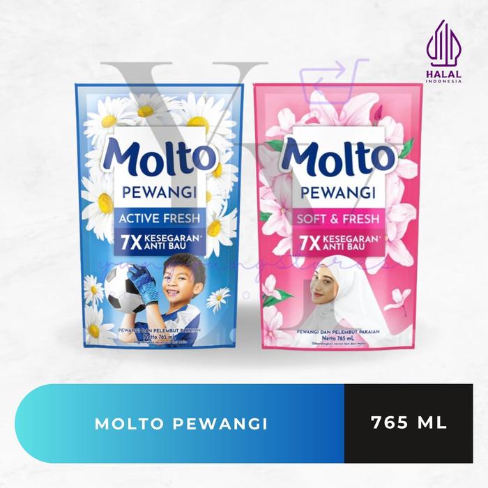 Jual Molto Pewangi Soft / Active Fresh Merah / Biru 765 ml - Jakarta ...