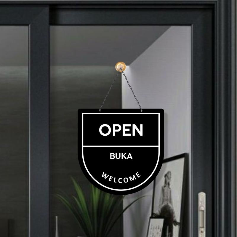 Sign Akrilik OPEN CLOSE Bolak balik Aesthetic | Open closed bolak ...