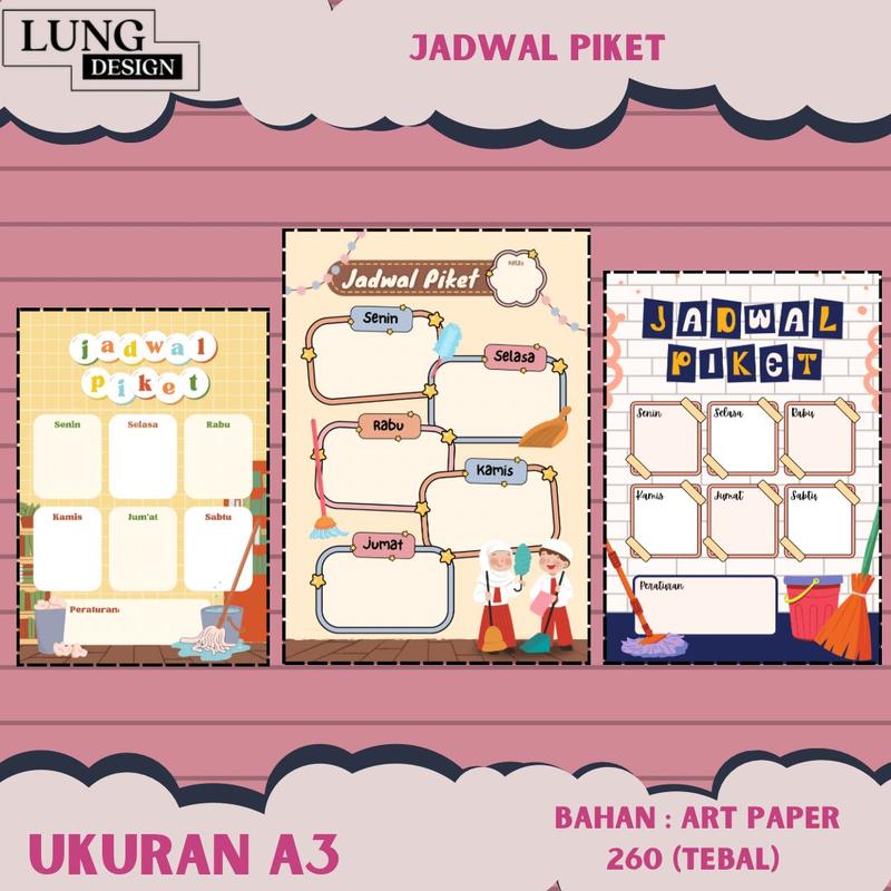 Poster Jadwal Piket - Poster Edukasi Anak - Poster belajar anak - Shop ...