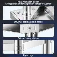 Promo SUS 304 Meja Kerja Dapur Stainless Steel Rak Kompor Meja Kompor ...