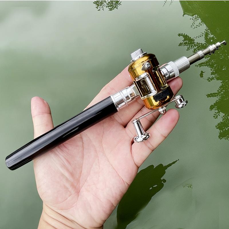 Kekili pancing boleh lipat poket, Pen kombo mini, Kit tiang pancing ...