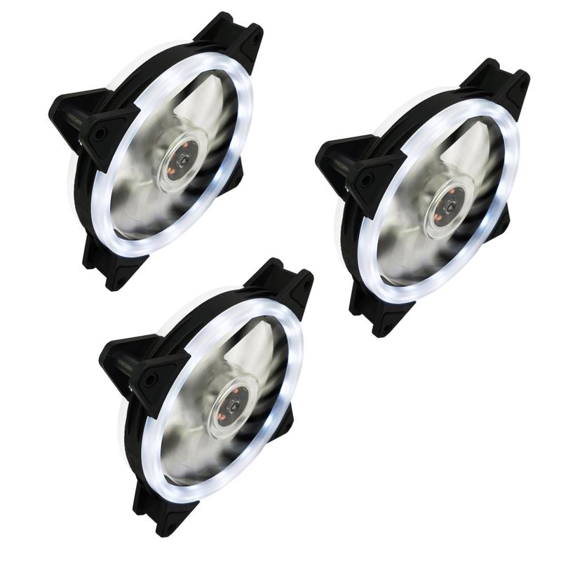 3pcs12CM chassis fan double-sided halo desktop computer chassis ...
