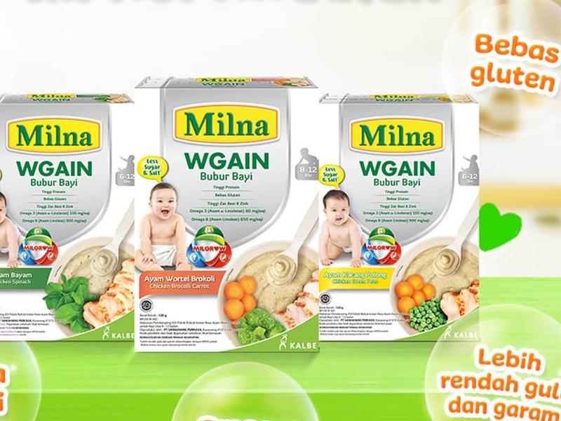 Milna Wgain Bubur Bayi 6b+ dan 8b+ 120gr / Milna Bubur Bayi organik ...
