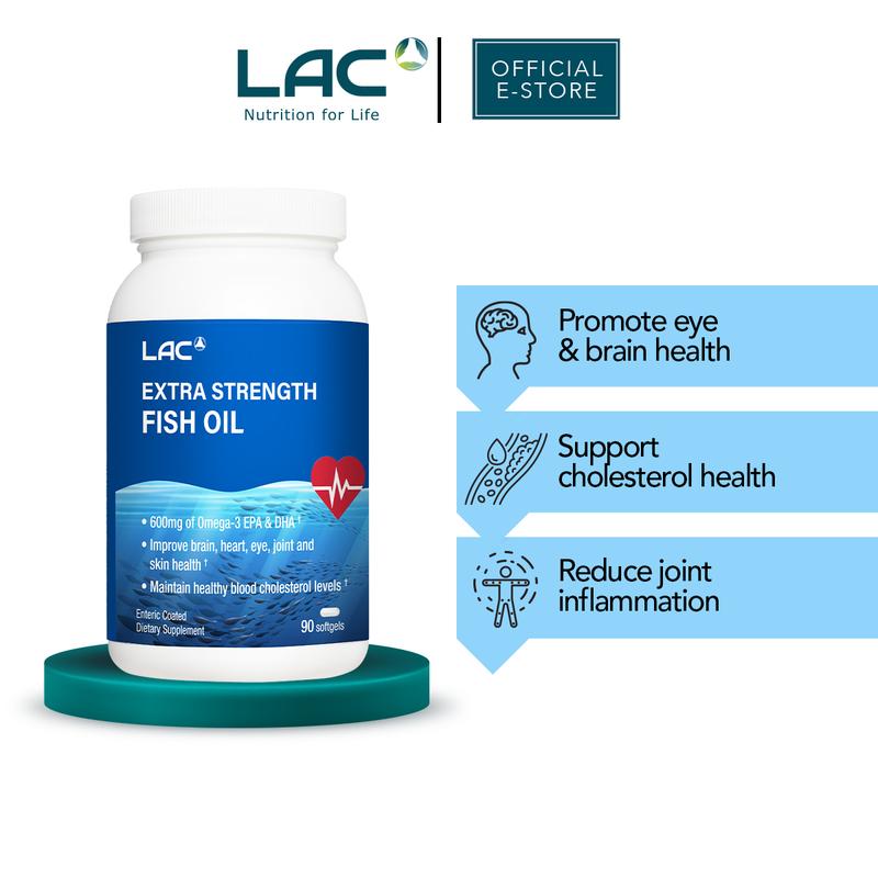 LAC Extra Strength Fish Oil (90 softgels) - best double concentration ...