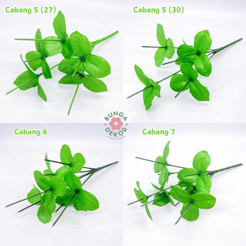 [1 LSN] Tangkai Bunga Daun Cabang 5 Cabang 6 Cabang 7 Daun Dekorasi ...